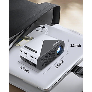 Mini Projector with WiFi, Supported 1080P Full HD, Portable Outdoor Movie Projector, Home Theater Video Projector Compatible with TV Stick/HDMI/USB/PS4/iOS & Android