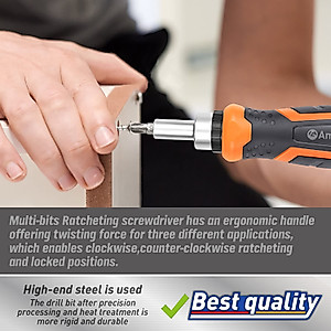 Amartisan 22 IN 1 Ratchet Screwdriver Set, Precision Multi-bit Ratchet Screw Drivers, Slotted/Philips/Pozi/Torx
