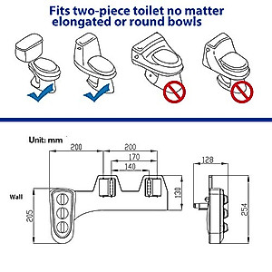 ABHQP Self Cleaning Hot and Cold Water Bidet - Dual Nozzle (Male & Female) - Non-Electric Mechanical Bidet Toilet Attachment - With Temperature 12 Mo warranty 30 Day Guarantee (BHCW01)