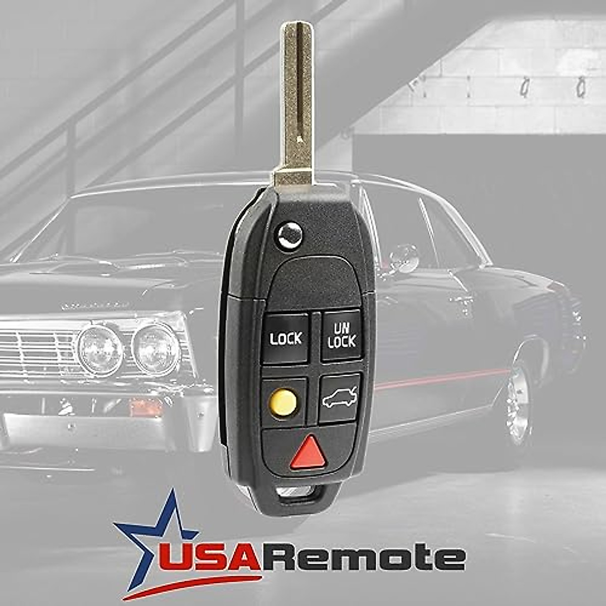 Flip Key Fob Keyless Entry Remote fits Volvo C30 C70 S40 S60 S80 V50 V70 XC60 XC70 XC90 (LQNP2T-APU)