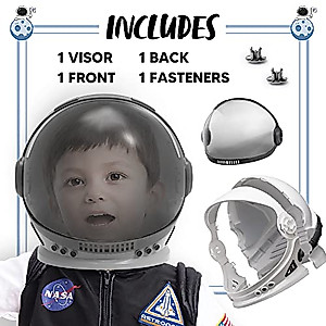 Spooktacular Creations Astronaut Helmet with Movable Visor and Vents Design, Pretend Play Toy Set, School Classroom Dress Up, Role Play Accessory, Halloween and Christmas Gift Stocking, Party Favor Supplies, Unisize 10.5×9.5×8.5IN