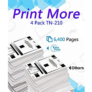 EASYPRINT (1xSET, BCMY) Compatible TN-210 TN210 Toner Cartridges Work for Brother HL-3040CN, HL-3045CN, HL-3070CW, HL-3075CW, MFC-9010CN, MFC-9120CN, MFC-9125CN, MFC-9325CW, MFC-9320CW, (4-Pack)
