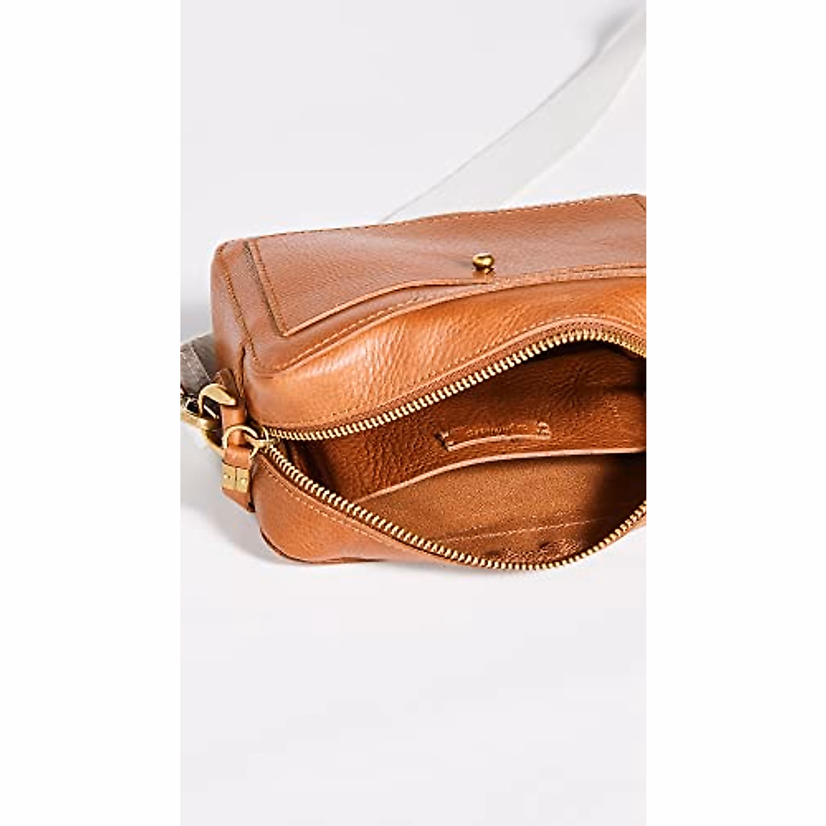 Madewell Women's Transport Camera Bag, English Saddle/Cream Webbing, Tan, One Size
