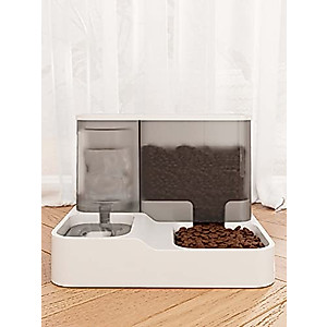 RENJIMWON Automatic Cat & Dog Feeders-Food and Water Dispenser Gravity Feeder- Self Dispensing Pet Feeder -Automatic Gravity Cat Dog Feeder (Grey)