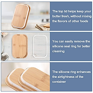 Butter Dish, Ceramic Butter Dish with Lid, Large Butter Keeper Perfect for 2 Sticks of Butter and Keep Your Butter Soft, Safe to Dishwasher