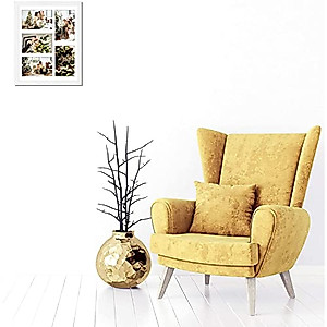Golden State Art, 11x14 White Wood Frame with White Mat - Displays Five 4x6 Photos - Real Glass, Sawtooth Hangers, Swivel Tabs - Wall Mounting, Landscape, Portrait
