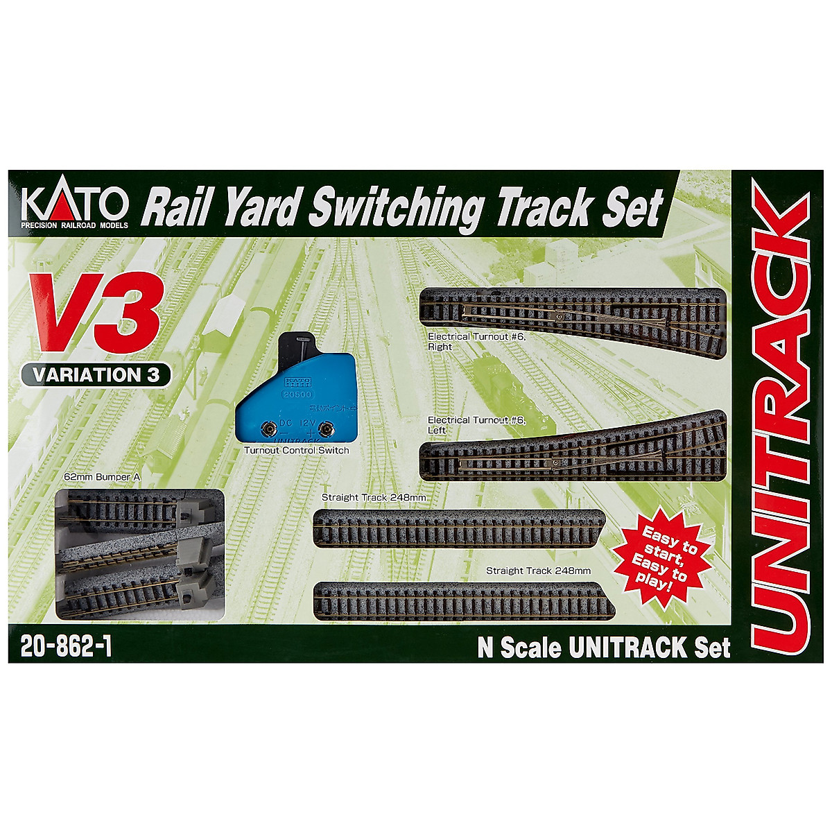 Kato USA Model Train Products V3 UNITRACK Rail Yard Switching Set