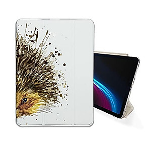 Cute Painted Hedgehog Animal case Compatible with iPad Mini Air Pro 7.9 8.3 9.7 10.2 10.9 11 12.9 inch Pattern Cover New 2022 2021 Trifold Stand 3 4 5 6 7 8 9 Generation 356 (10.2" 7/8/9 gen)