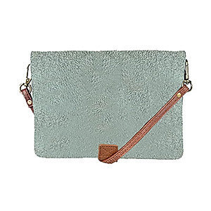 Mona B. Never Stop Wandering Fold-Over Upcycled Canvas Crossbody Bag with Vegan Leather Trim M-5446