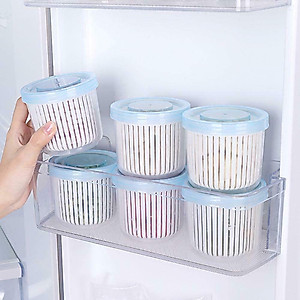 Double Layer Vegetables Sealed Keeper, Refrigerator Food Fresh Storage Box with Drain Basket, Used in Storing Fruits Vegetables