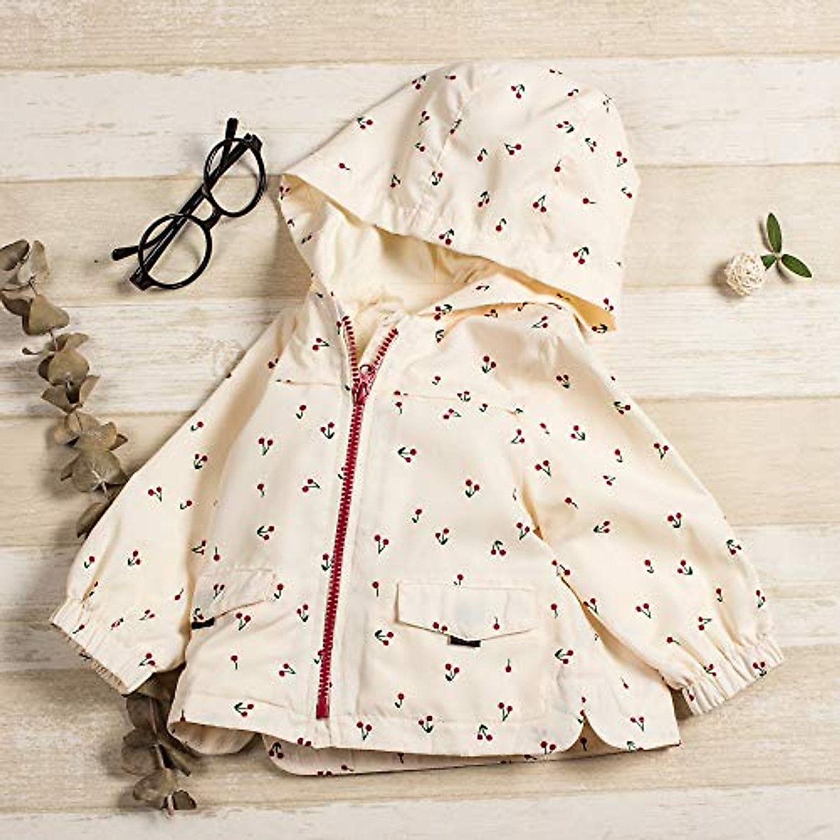 COTTON FAIRY Baby Girls Jackets Cherry Hoodie Coats 12 Months
