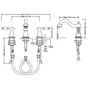 RKF Bathroom Faucets for Sink 3 Hole ORB 8 inch Widespread Bathroom Sink Faucet with Drain Double Lever Handle Faucet Bathroom Vanity Faucet Basin Mixer Tap Faucet WF013-ORB