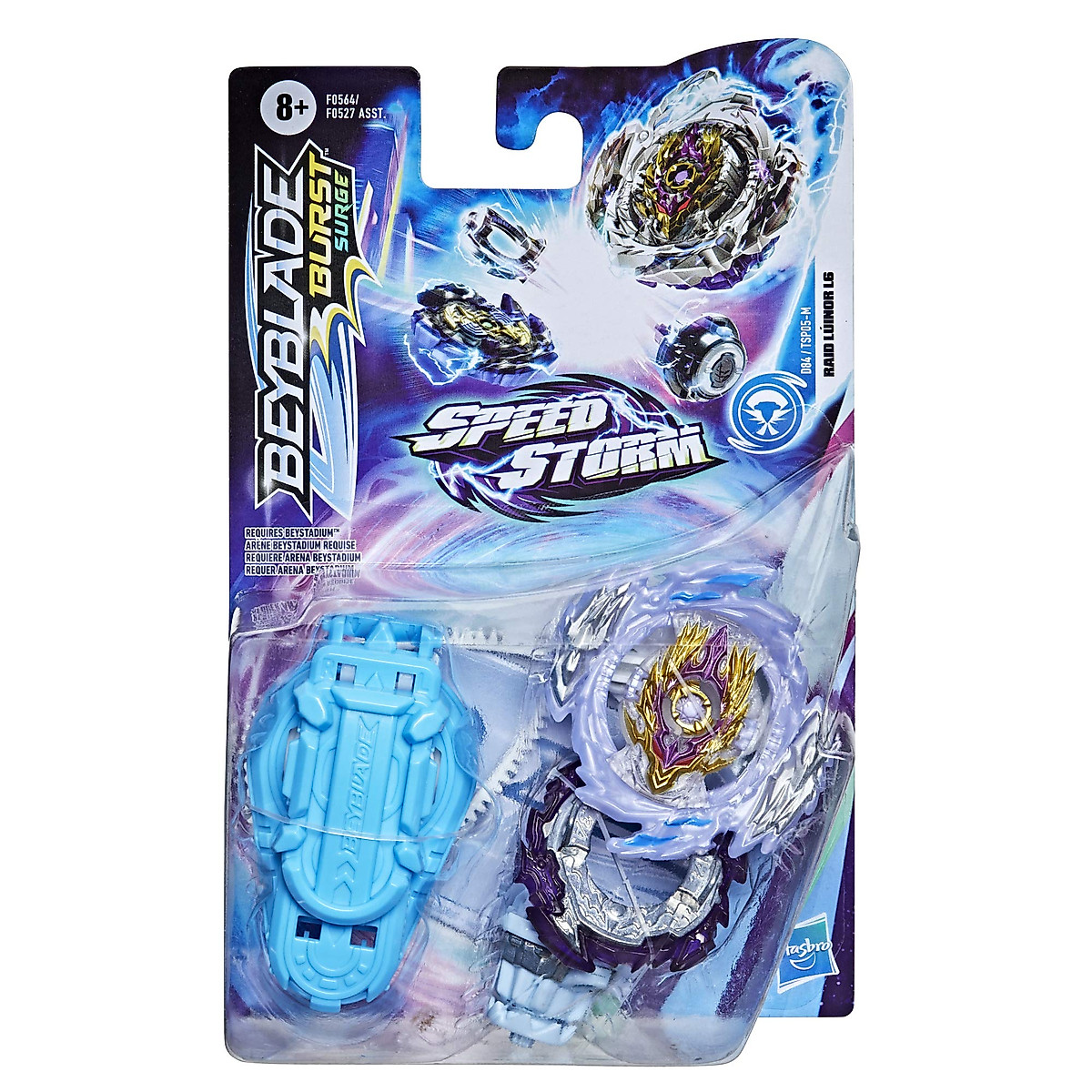 BEYBLADE Burst Surge Speedstorm Raid Luinor L6 Spinning Top Starter Pack – Attack Type Battling Game Top with Launcher, Toy for Kids