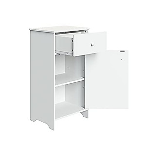 RiverRidge, White Medford Single Door Floor Cabinet with Drawer, One Size