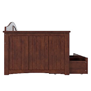 AFI, Nantucket Twin Size Wood Daybed Frame with 2 Storage Drawers, Walnut (Brown)