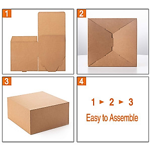 GEFTOL Small Black Gift Box 50 Pack 4 x 4 x 4 inches Fold Box Easy Assemble Paper Gift Box Bridesmaids Proposal Box for Bridal Birthday Party Christmas(Black)