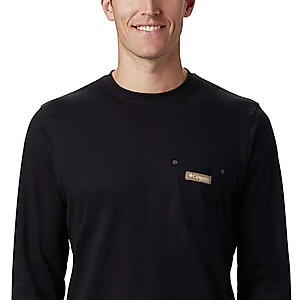 Columbia Men's Roughtail Work Long Sleeve Pocket Tee, Black, Large