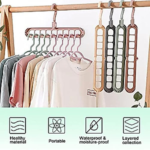 6 Packs of Hangers Space Saving for clothes, Small Space Saving, Magic Hanger Organizer, Shirt Organizer for Closet, Dress Organizer with 9 Holes for Closet Storage,Multi-Purpose Plastic Magic Hangers