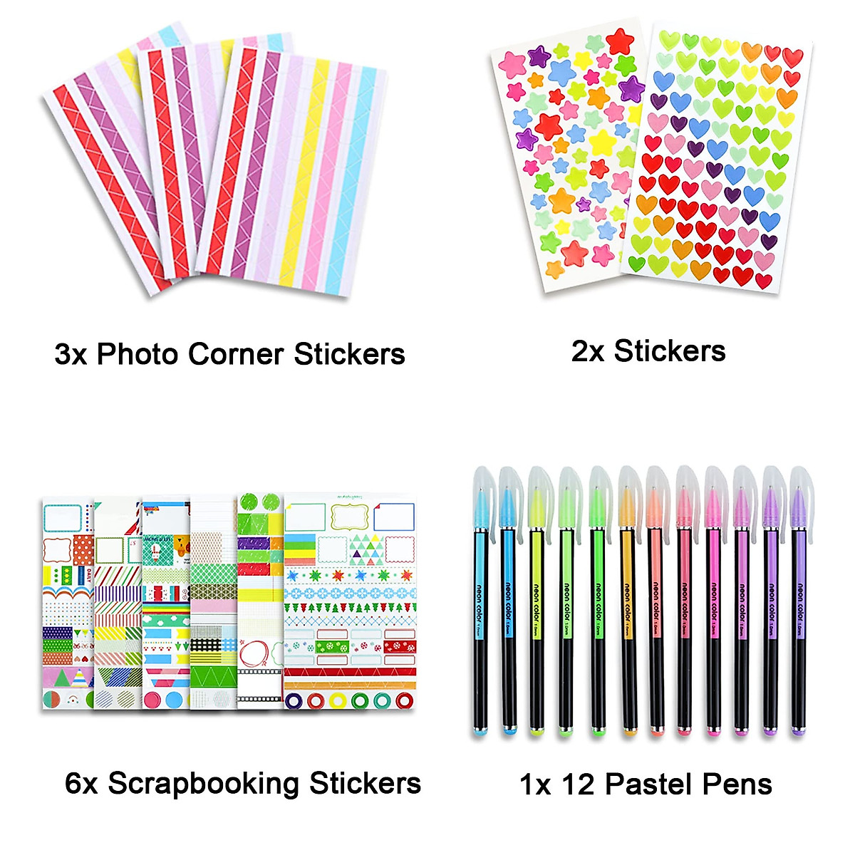 Vienrose 80 Pages Scrapbook Album DIY Scrap Book Photo Albums Thick Kraft Scrapbooking Kit for Wedding Birthday Christmas Mother's Day, Black 11x8 Inches