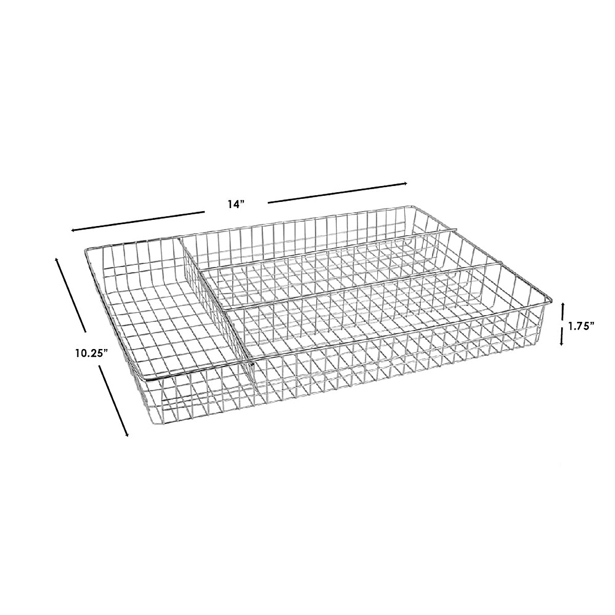 Home Basics Chrome Plated Steel Cutlery and Flatware Tray