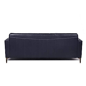 Nice Link Home Furnishings Payton Leather Sofa in Navy