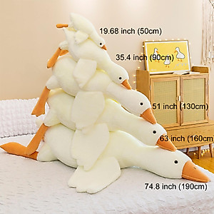 35.4" Goose Stuffed Animal Cute Swan Plushies Big Duck Plush Toy for Girls Boys Party Favors (White)