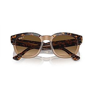 Ray-Ban RB0298SF Mega Hawkeye Square Sunglasses, Havana On Transparent Brown/Brown Gradient Polarized, 53 mm