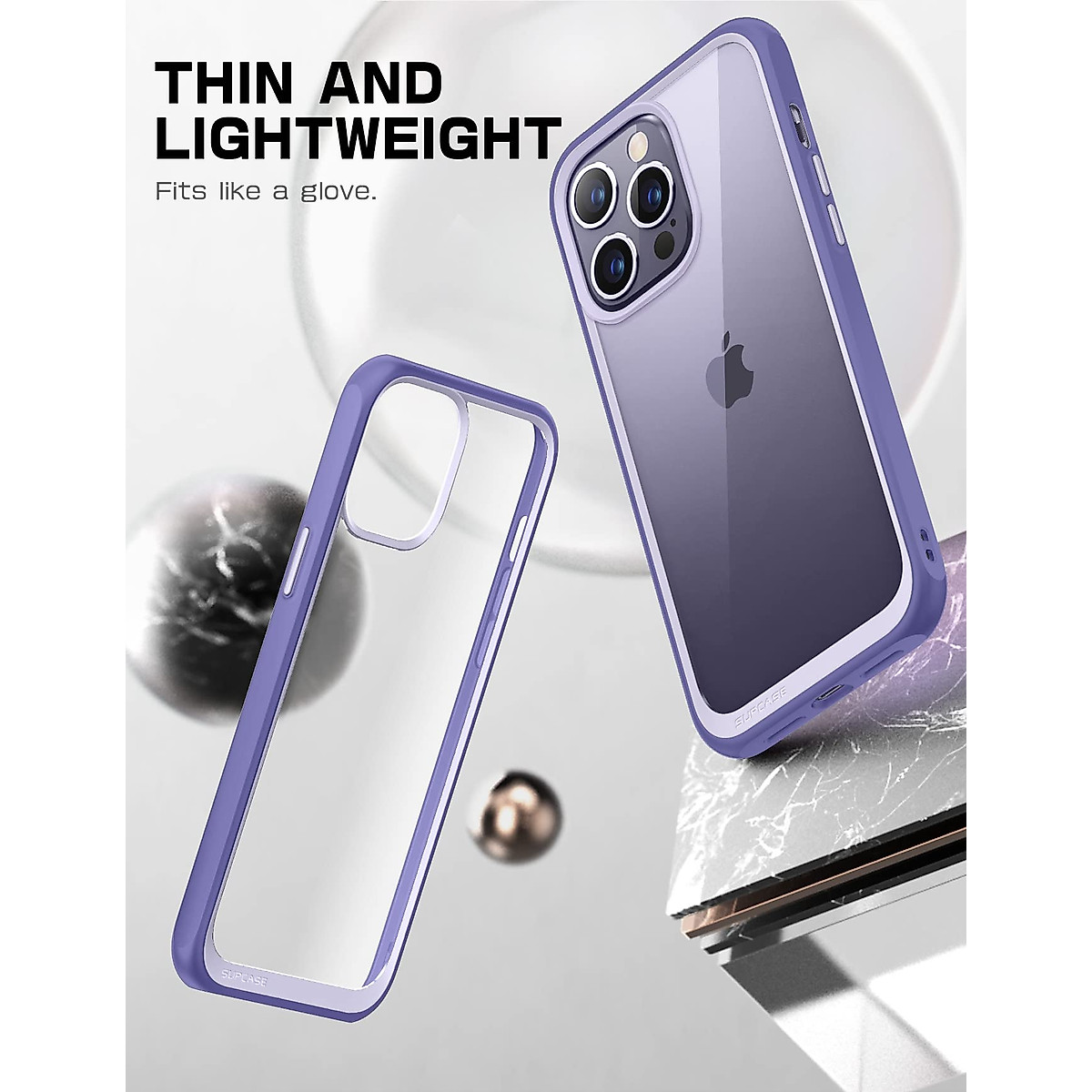 SUPCASE Unicorn Beetle Style Series Case for iPhone 14 Pro Max 6.7 Inch (2022), Premium Hybrid Protective Slim Clear Case (Mauve)