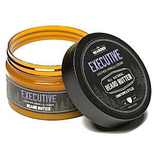 Live Bearded: Beard Butter, Made in USA - Executive, 3oz - Beard Leave in Conditioner Beard Care, All-Natural Beard Softener with Shea Butter