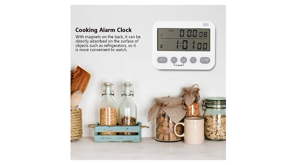 Silent Cooking Timer with Vibrating Alarm for Kitchen & Home