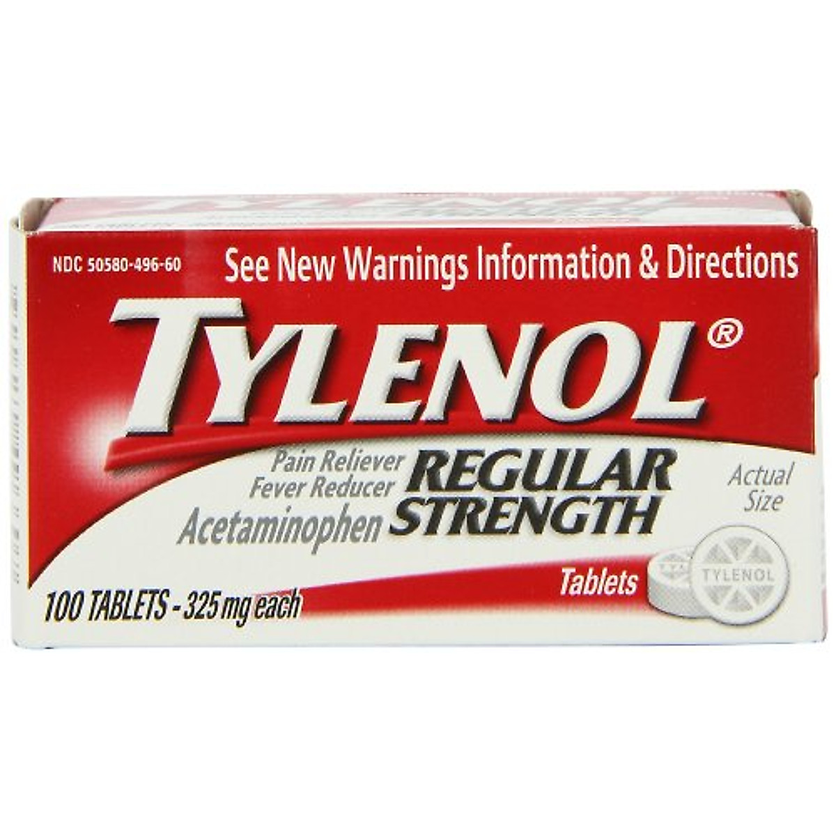 Tylenol Regular Strength Tablets, 100 Count (Pack of 2)