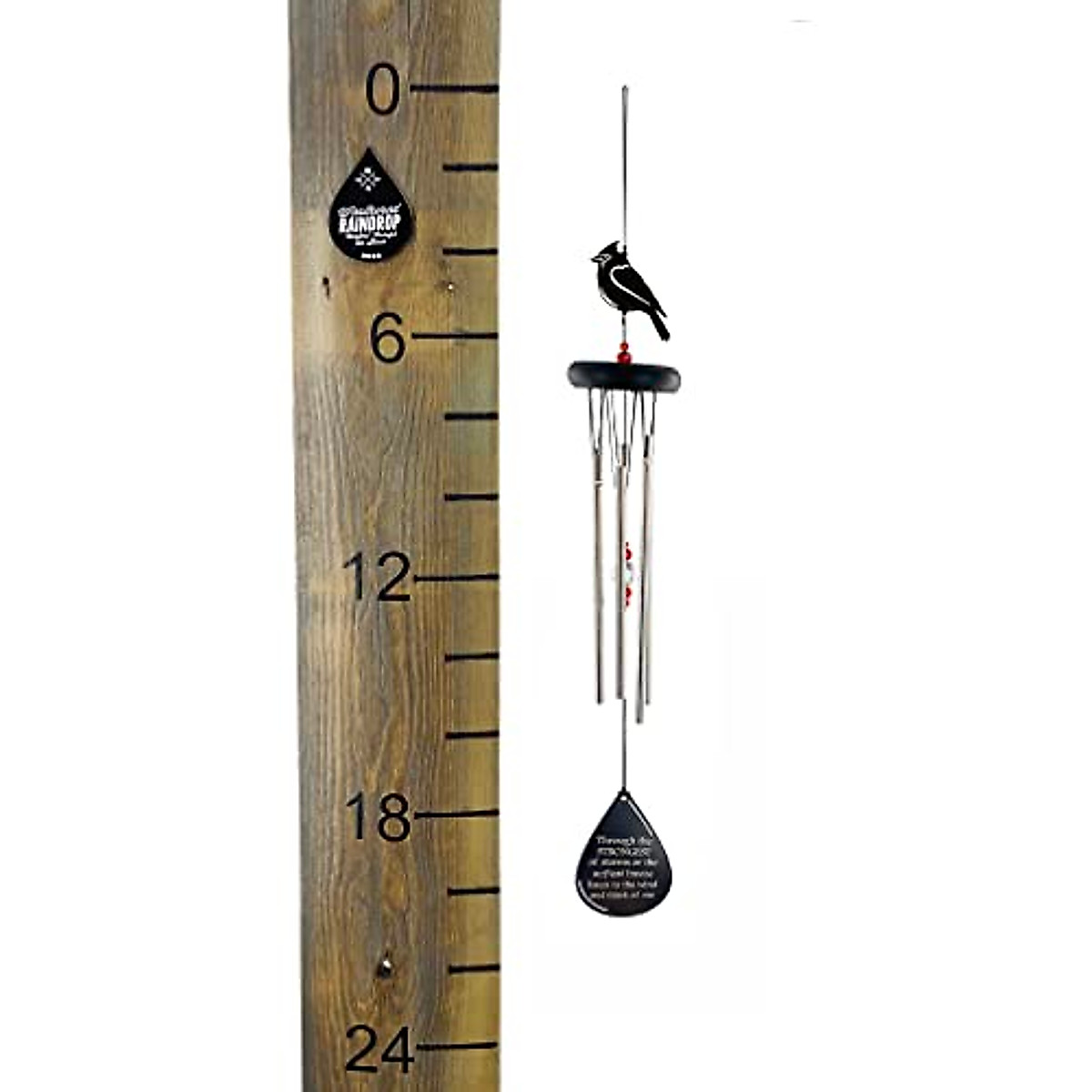 Cardinal Memorial Gift for Loss of Mother Personalized Wind Chimes Red and Diamond with Metal Through the Strongest of Storms Circle in Remembrance by Weathered Raindrop