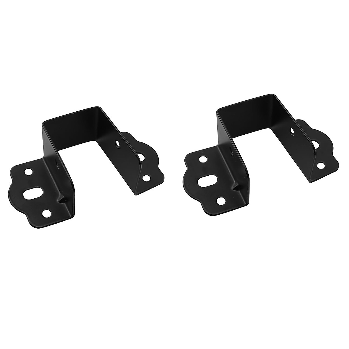 LQ Industrial 2pcs Heavy Duty Bed Rail Fittings Black Bed Frame Brackets Adapter U-Shape Bed Supporters Hardware