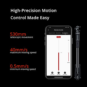 MOZA Slypod Pro Monopod Motorized Motion Camera Slider Accurate Position & Speed Control Extend Out 520mm Maximum Speed 40mm/s with Pan and Tilt Head & Tripod