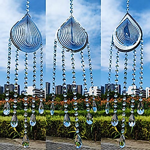 Crystals Suncatcher for Window Hanging Home Garden Decor,Metal Wind Chimes for Outside Indoor Outdoor,Teardrop Prism Sun Catcher Glass Pendant Rainbow Maker,Garden Gifts for Women,Mom Gifts