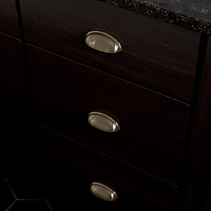 Franklin Brass Contemporary Cup (10-Pack) Cabinet Handles 3' Hole Center Champagne Bronze Kitchen Drawer, Gold Pulls, Dresser, Furniture Hardware P34702K-CZ-B1