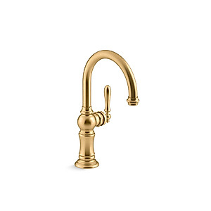 Kohler 99264-2MB K-99264-2MB Artifacts Single Handle Kitchen Bar Sink Faucet, Vibrant Brushed Moderne Brass