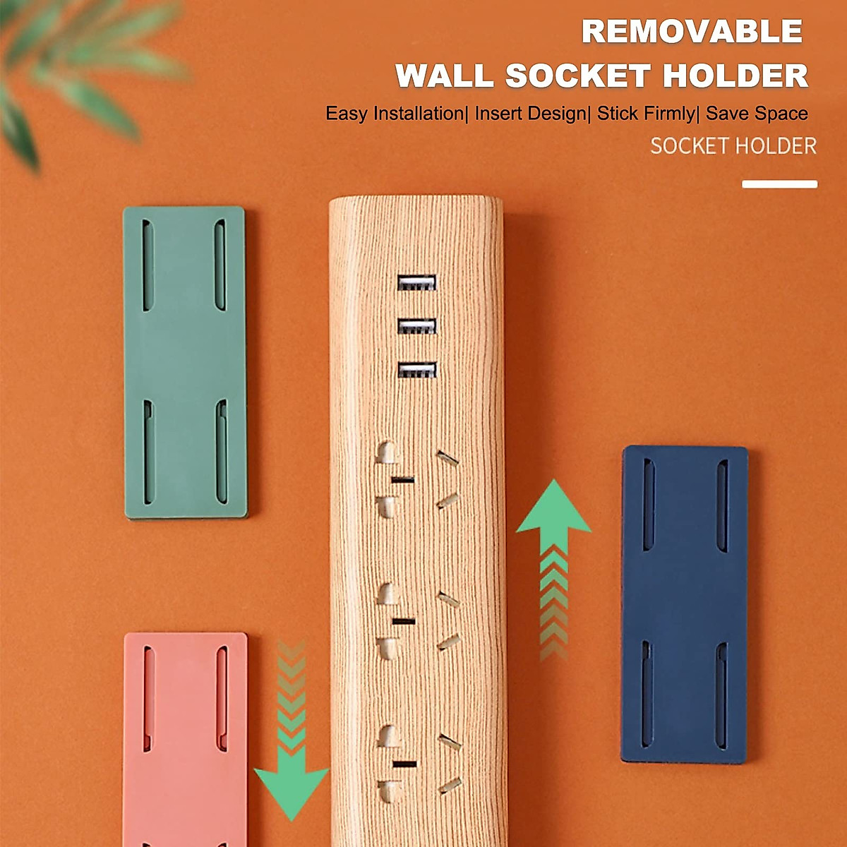 SHIN NANA 16PCS Self-Adhesive Garden Wall Socket Fixer, Desktop Mountable Plug-in Socket Fixer Bracket Stand, Adhesive Punch Free Socket Holder, for Desk, Wall, Paper Towel Box