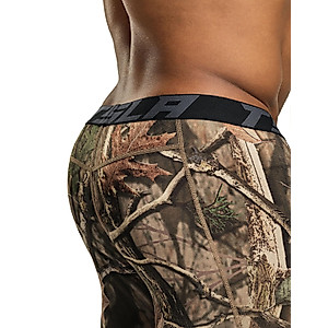 TSLA Men's Thermal Compression Pants, Athletic Sports Leggings & Running Tights, Wintergear Base Layer Bottoms, Heatlock Athletic Print Hunting Camo, Small
