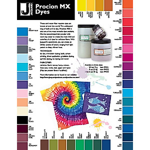 Procion MX Dye Color Set - Includes 13 2/3 Ounce Jars - 2-1lb Soda Ash Dye Fixer - Instruction Sheet - Color Chart