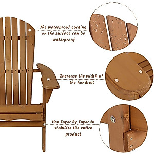 BSTOPHKL Outdoor Adirondack Chair,Folding Wooden Adirondack Lounger Chair,All-Weather Chair Fire Pit Chairs Seating Accent Furniture Wood Chairs for Patio Chair Lawn Chair - Natural, 1pcs