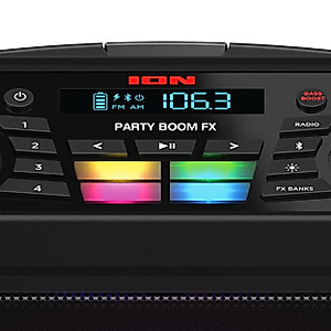 Ion Audio iPA101A Party Boom FX High-Power Bluetooth-Enabled Rechargeable Speaker with Lights