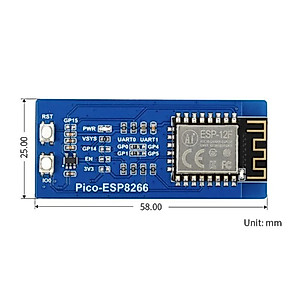 UART ESP8266 WiFi Module for Raspberry Pi Pico Supports TCP/UDP Protocol