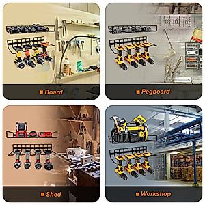 KENNEDICH Power Tool Organizer, Heavy Duty Tool Storage Holder, Wall Mounted Tool Kit Organizer Shelf for Cordless Drills, Handheld Power Tools Utility Racks for Men Dad