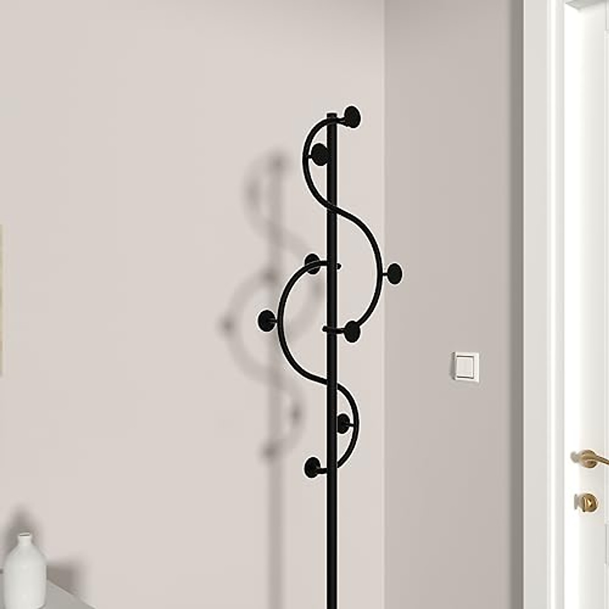 Coat Rack - Coat Racks Free Standing-Metal Standing Coat Rack with Slate Base, 8 Hooks,Perfect for Hanging Jackets, Bags, Umbrellas etc. an Ideal Coat Tree for Entryways, Living Rooms, and Bed Rooms