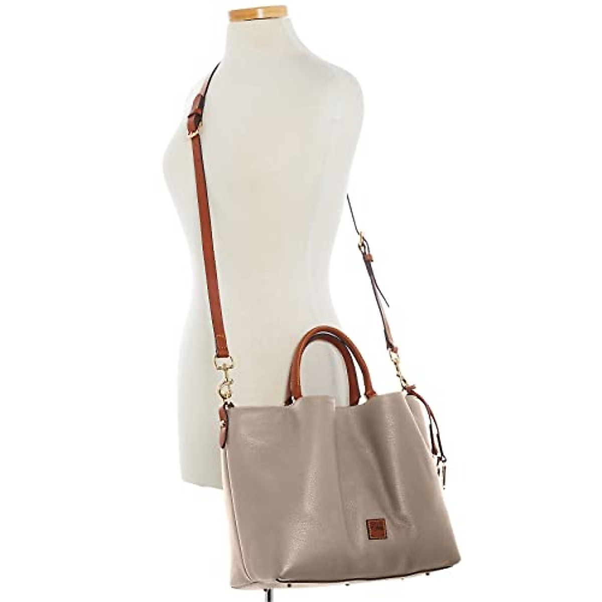 Dooney & Bourke Handbag, Pebble Grain Large Barlow Satchel - Taupe