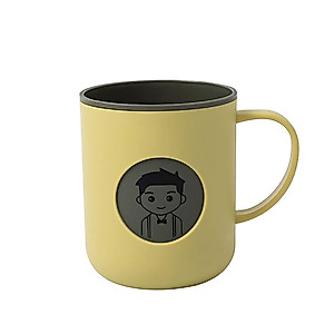 Khanjuan Parent-Child Tooth Brush Cups 4Pcs,Funny Cartoon Pattern Bathroom Cups,15.3oz Unbreakable Eco-Friendly Plastic Toothbrush Holders (Dark Green&Purple&Yellow&Pink, 4)