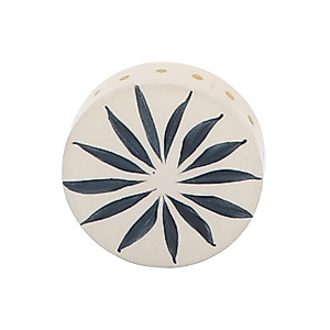 Sagebrook Home Cylinder Ceramic Jars Tribal W/Lid Decorative Jars, Vases, Elegant Storage Containers for Home Decor and Kitchen Interior Design, 10" H, Yellow