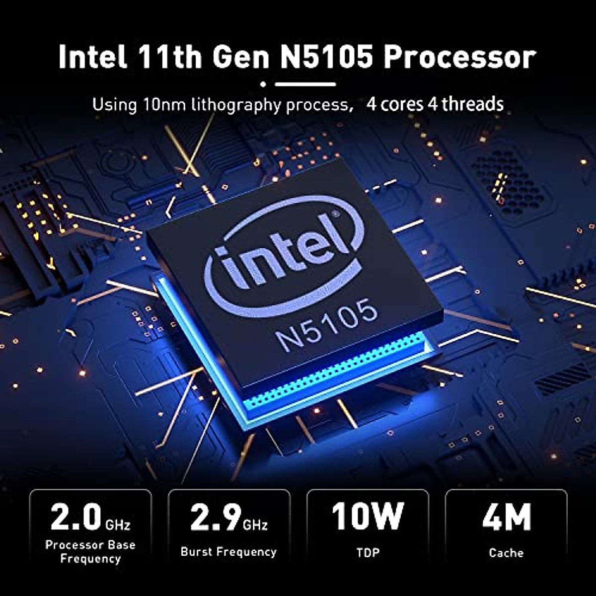Beelink Processor N5105(up to 2.9GHz), U59 Pro Mini PC, Mini Desktop Computer with 16GB DDR4 + 500GB SSD, Supports 4K Dual HDMI/Type-C, Dual WiFi, BT4.0 Small Computer