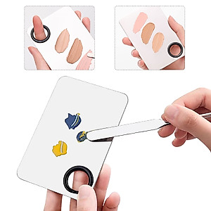 Makeup Spatula,Korean Spatula Makeup Stainless Steel Makeup Spatula and Palette Set,Professional Foundation Spatula Facial Cosmetic Makeup Tool (6 Powder Puff +1Spatula+1 Rectangle Palette).